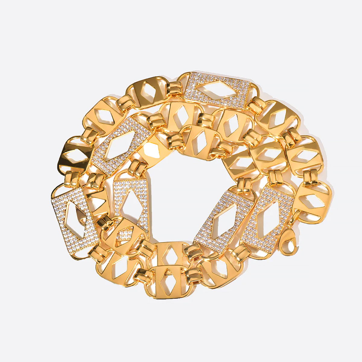 RHOMB. | Platte Magnum / Koning-ketting met Diamanten